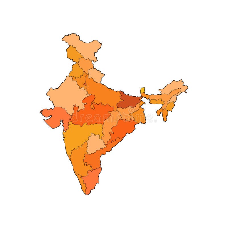 Detailed Map of India Vector Illustration Icon Indian Map Stock Vector ...