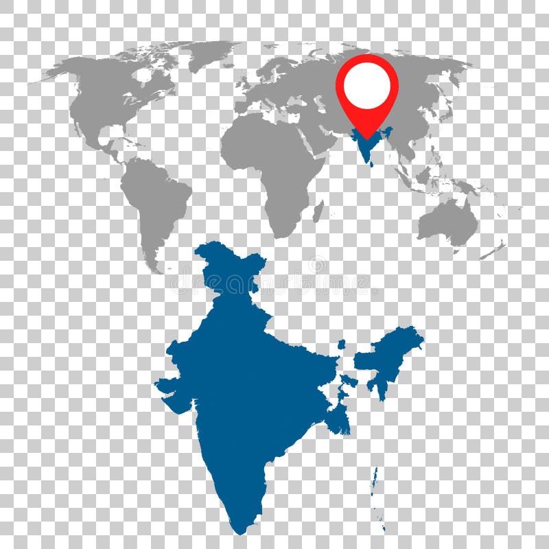Detailed Map of India and World Map Navigation Set. Flat Vector Stock ...