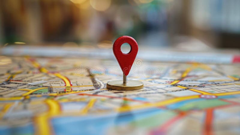 Pin Marking Location on Map Stock Illustration - Illustration of design ...
