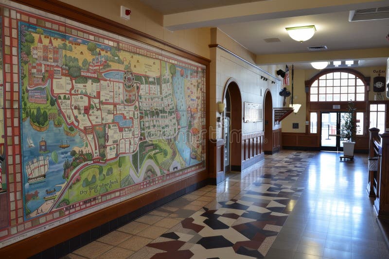 A Detailed Map of the School is Prominently Displayed on the Wall of a ...