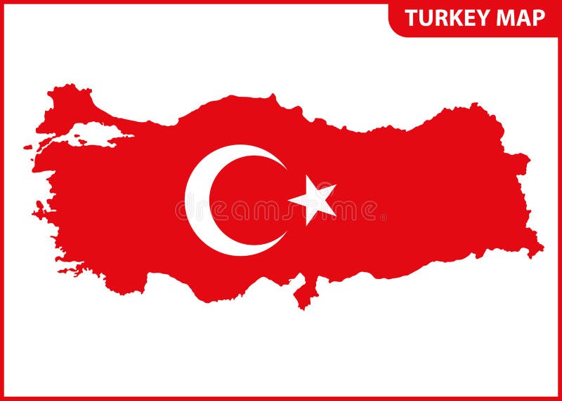 The Detailed Map of Turkey with National Flag Stock Vector ...