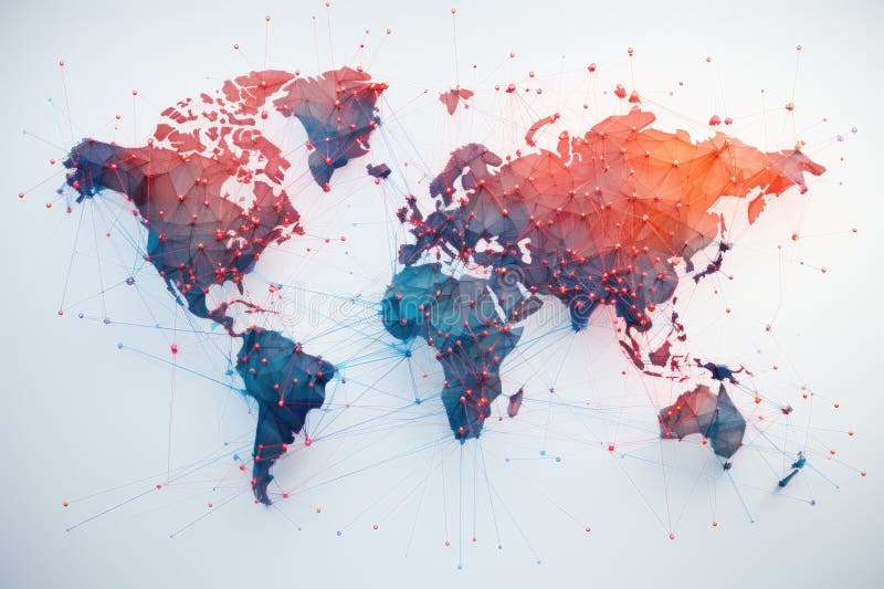 A Detailed Map of the World Covered with a Multitude of Dots ...