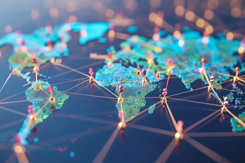 A Detailed Map of the World Presented in Shades of Blue, Highlighting ...