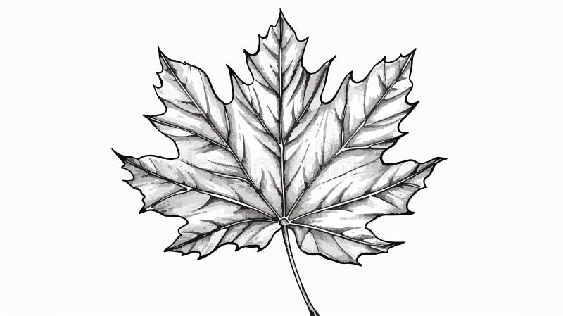 Detailed Maple Leaf Hand Drawn Vector Illustration for Creative ...