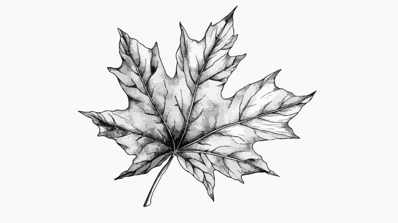 Detailed Maple Leaf Hand Drawn Vector Illustration for Designs and ...