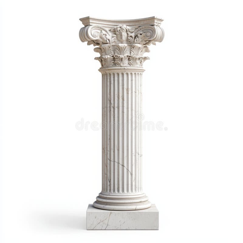 A Detailed Marble Column with a Decorative Capital, Showcasing ...