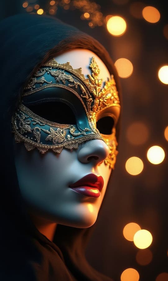 Elegant Masquerade Mask with Subtle Animation Creating a Captivating ...