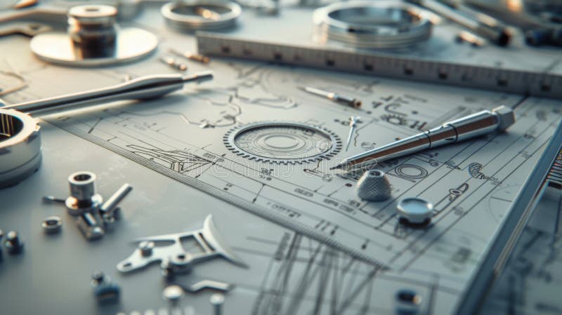 The Precision Engineering Draft.AI Generated Image Stock Photo - Image ...