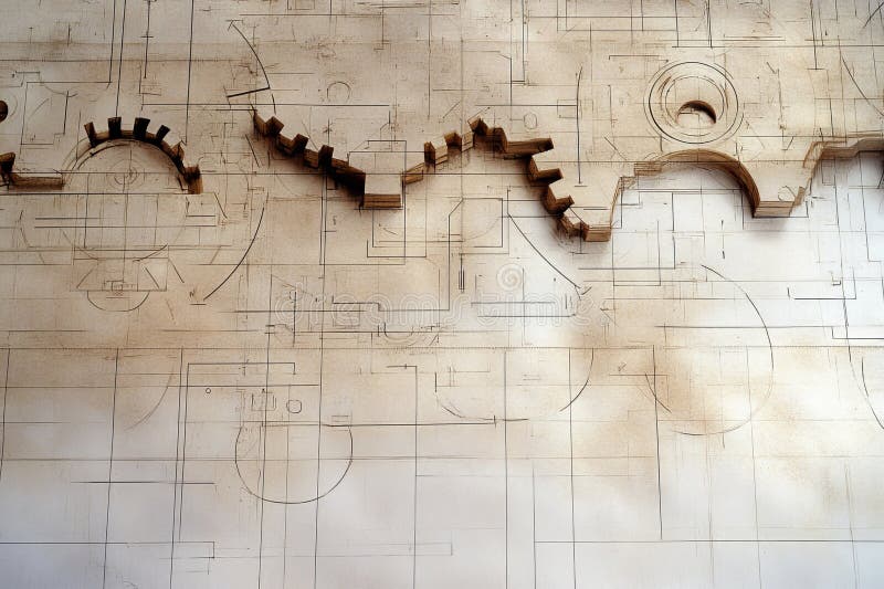 A Detailed Mechanical Engineering Blueprint Featuring Complex Technical ...