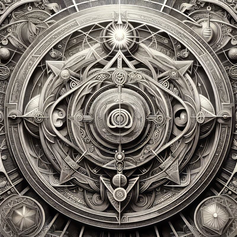 131 36. Detailed Metal Engraving Mythological Symbol Stock Illustration ...