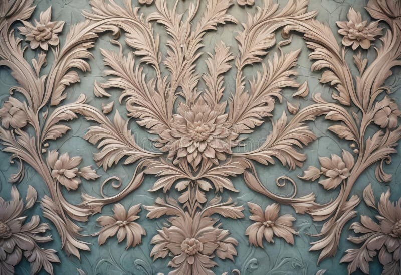 A Detailed Metal Floral Pattern Adorning the Wall Stock Illustration ...