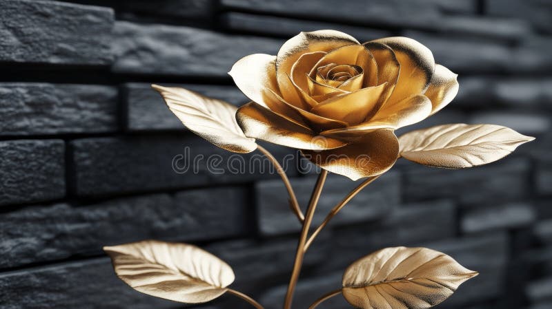 Detailed Metal Flower Design Against a Textured Surface Stock Photo ...