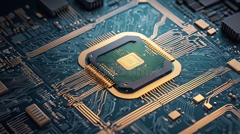Detailed Microchip Circuit Board Close-up for Technology Concept Stock ...