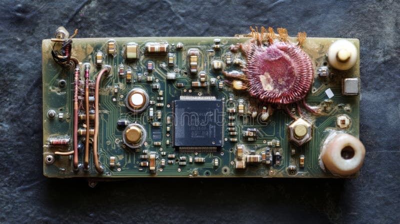 Detailed Microchip with Intricate Design and Tiny Components Stock ...