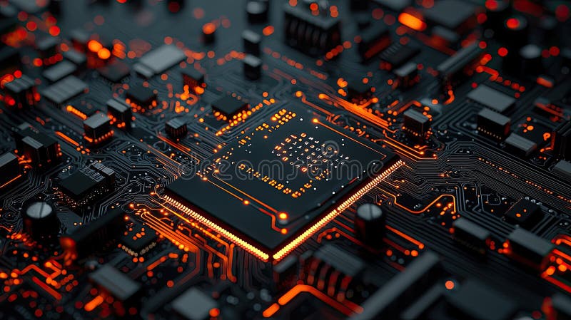 Detailed Microchip Motherboard CloseUp Advanced Technology, Artificial ...