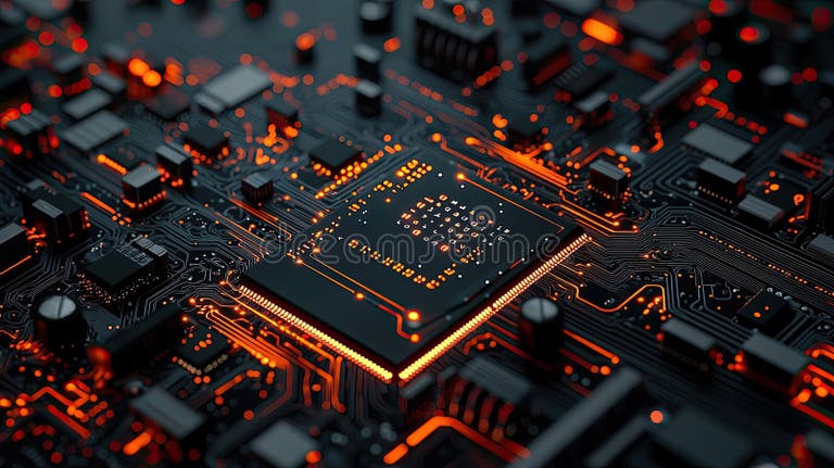 Detailed Microchip Motherboard CloseUp Advanced Technology, Artificial ...
