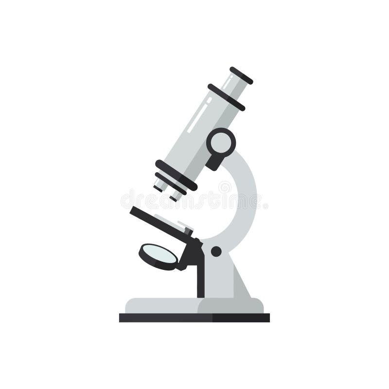 Detailed Microscope Design in Flat Style for Educational Vector Art ...