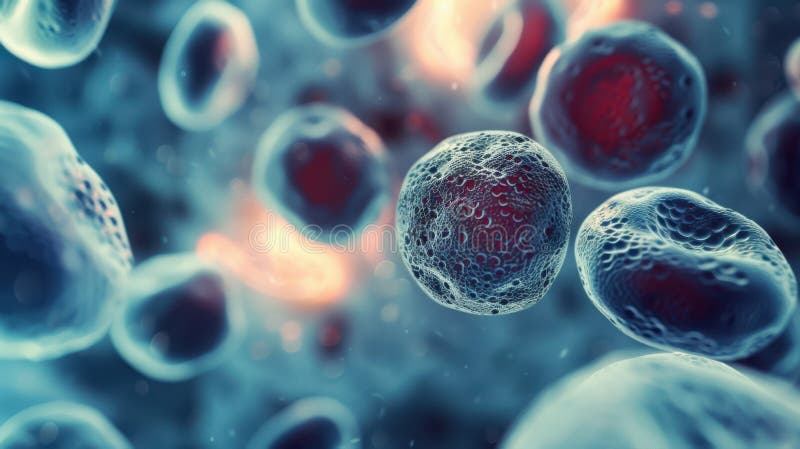 The Detailed Microscopic Cells.AI Generated Image Stock Image - Image ...