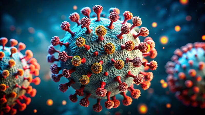 Detailed Microscopic Examination of a Coronavirus Sample in a LowLight ...