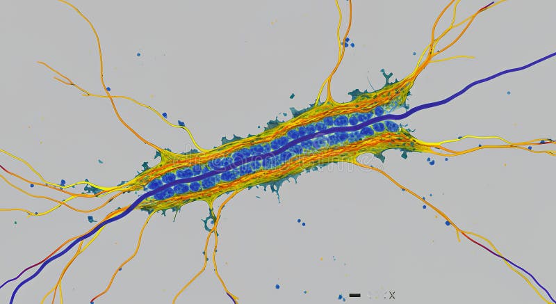 Detailed Microscopic Image of Cell Structure with Filaments and ...