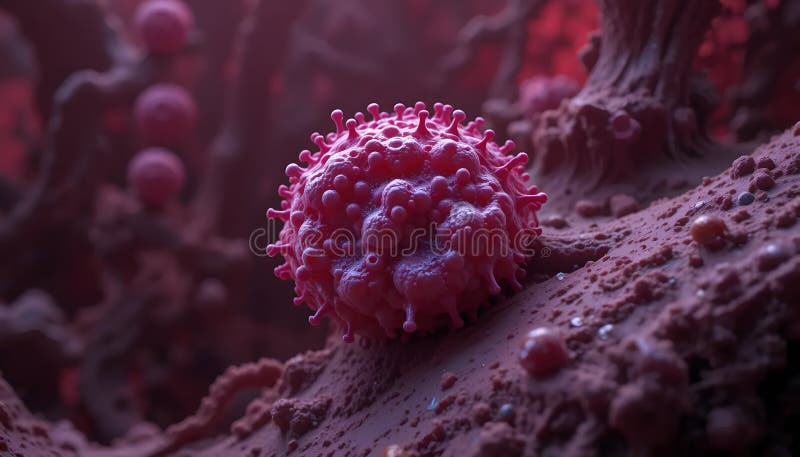 Microscopic View of a Cancer Cell Stock Illustration - Illustration of ...