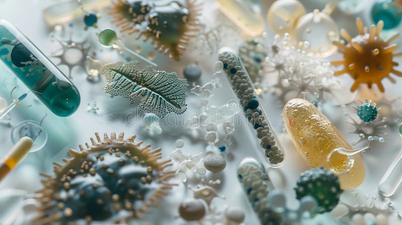 Detailed Microscopic Image of Diverse Bacteria and Microorganisms on a ...