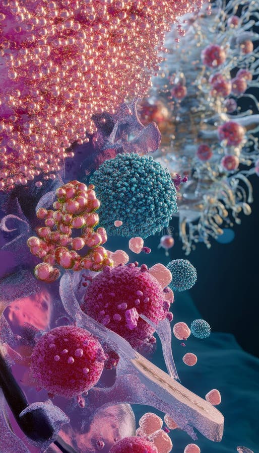 Detailed Microscopic Image of Diverse Cells Showcasing Their Unique ...