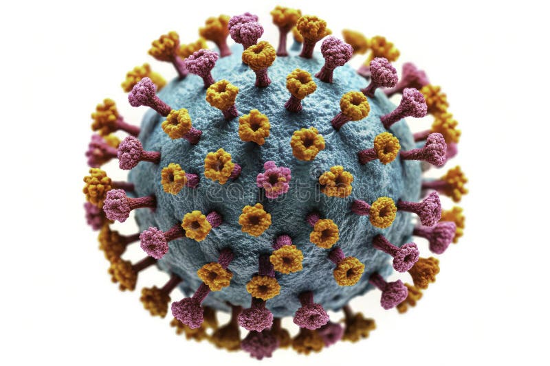 Detailed Microscopic Image of an Isolated Influenza Virus Particle a ...