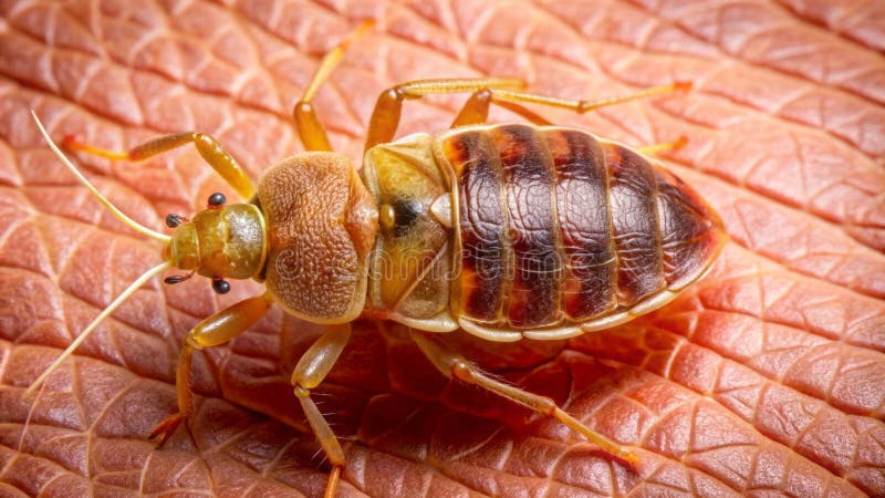Closeup Microscopic View of a Bed Bug Nymph Feeding Initial Stage of ...