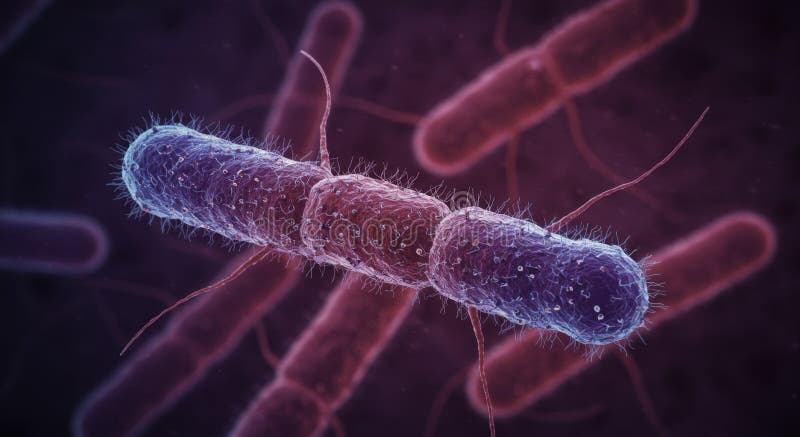 Microscopic View of Rod-Shaped Bacteria Dividing and Multiplying Stock ...