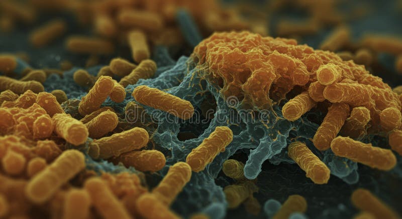 Microscopic View of Bacterial Colonies: Detailed Image of Rod-Shaped ...