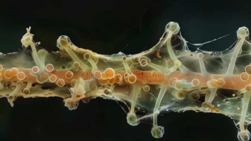 Detailed Microscopic Image of a Single Hypha Showcasing the ...