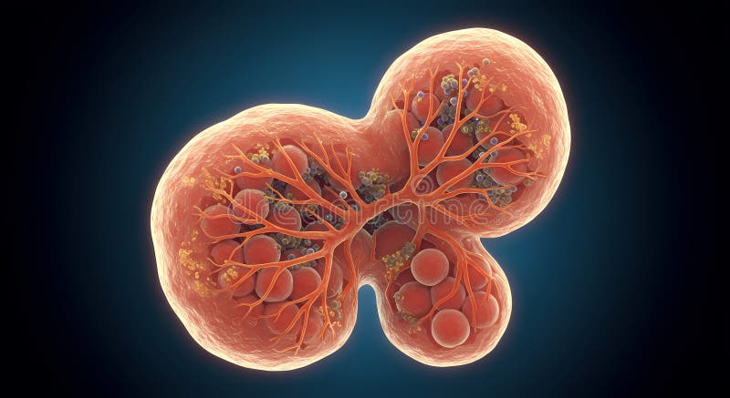 Cell Division Microscopic View Showing Growth and Replication Process ...