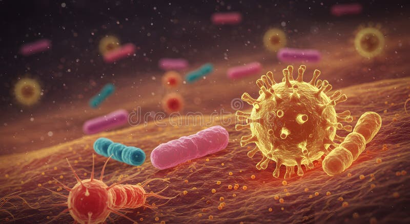 Detailed Microscopic Rendering of Viruses and Bacteria on a Cellular ...