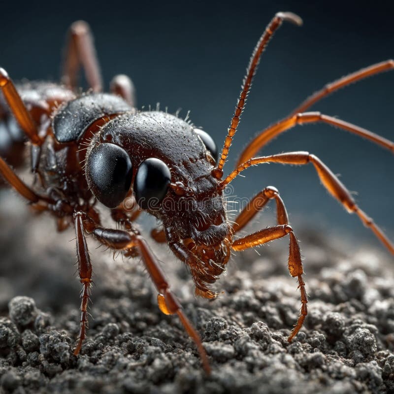 A Microscopic View of Mr. Ant Stock Illustration - Illustration of ...