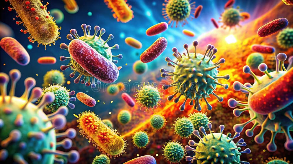 A Detailed Microscopic View of Bacteria in Action 3D Visualization of ...