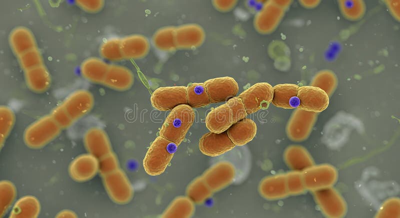 Detailed Microscopic View of Bacterial Cells and Spores Under High ...