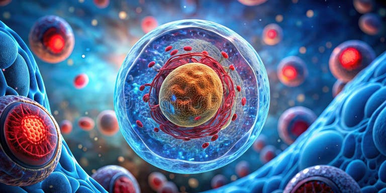 A Detailed Microscopic View of a Cell S Interior Structures and ...