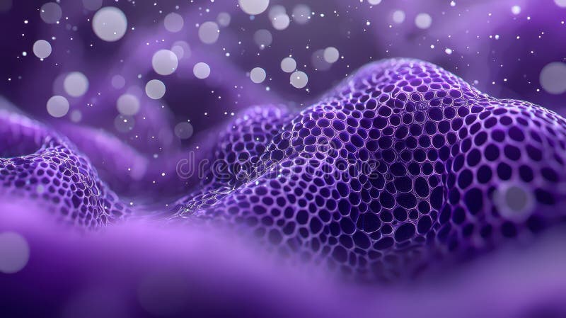Detailed Microscopic View of Cellular Structures on Vibrant Purple ...