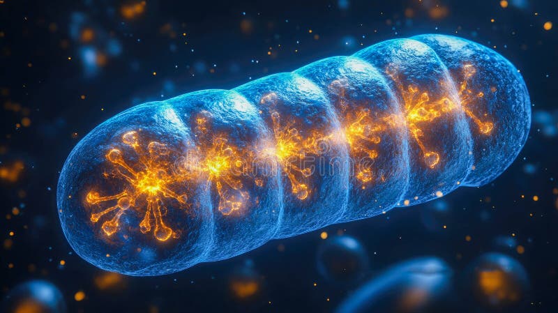 A Detailed Microscopic View of a Glowing, Blue Cell with Intricate ...