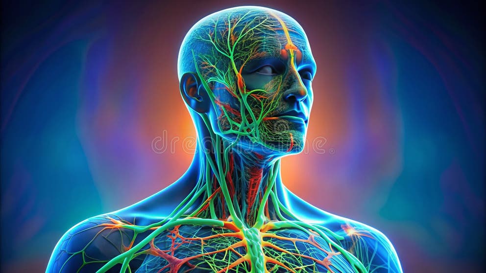 Detailed Microscopic View of the Human Lymphatic System Vessels Nodes ...