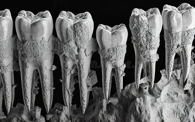 Detailed Microscopic View of Human Teeth Showcasing Intricate ...