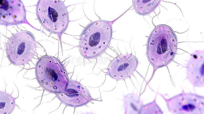 Microscopic View of Flagellate Protozoa Isolated on White Background ...