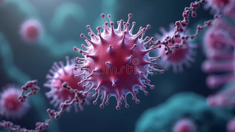 Detailed Microscopic View of Viral Structures and Genetic Material ...