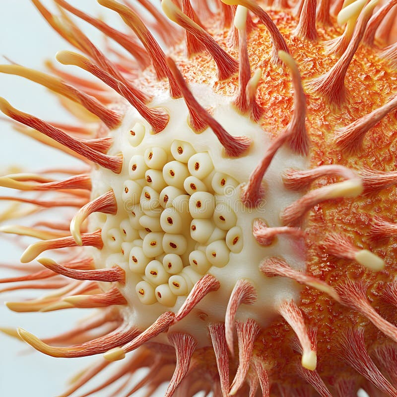 Detailed Microscopic View of a Spiky Sphere Stock Illustration ...