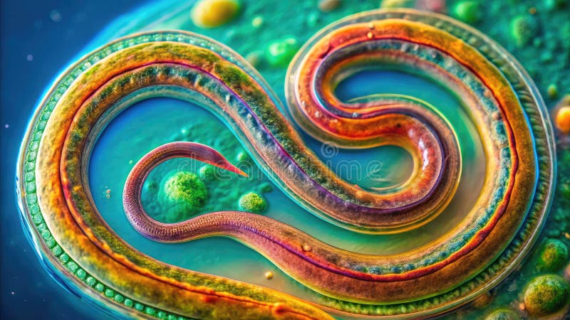 Detailed Microscopic View of Toxocara Canis Roundworm a ...