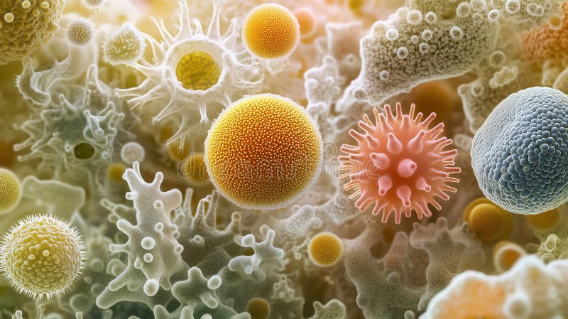 A Detailed Microscopic View of Various Pollen Grains, Spores, and ...