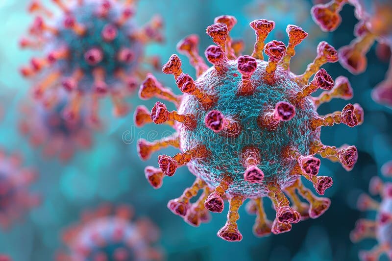 Detailed Microscopic View of a Virus Being Attacked by Nanoparticles ...