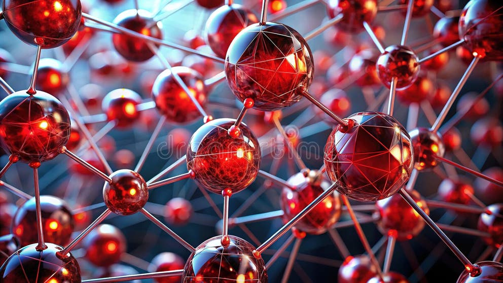 Detailed Microscopic Visualization of a Red Sphere Network a 3D ...