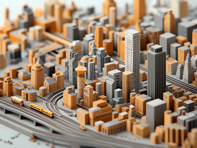 Detailed Miniature Cityscape Model Showcasing Urban Structures and ...